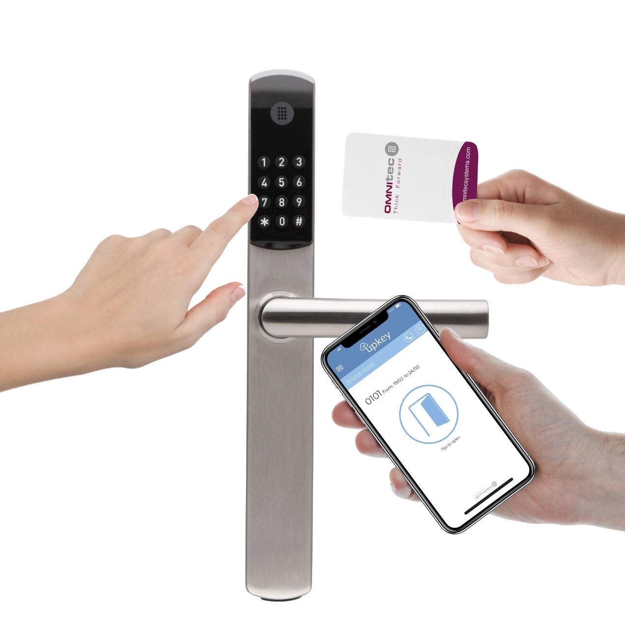 Cerradura Electrónica OS SLIM CODE | Bluetooth, Proximidad y Teclado para Hoteles | Omnitec